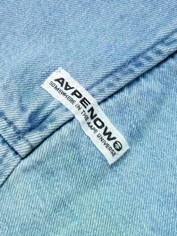 AAPE BY *A BATHING APE Moonface Embroidered Denim Shirt