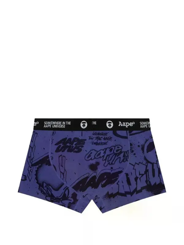 AAPE BY *A BATHING APE Moonface Graffiti-print Boxers - Purple