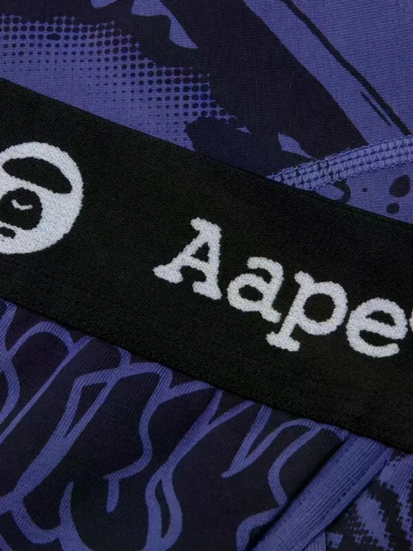 AAPE BY *A BATHING APE Moonface Graffiti-print Boxers - Purple
