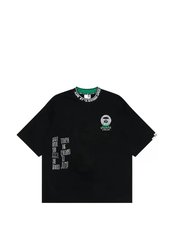 AAPE BY *A BATHING APE Moonface Logo-print Cotton T-shirt - Black