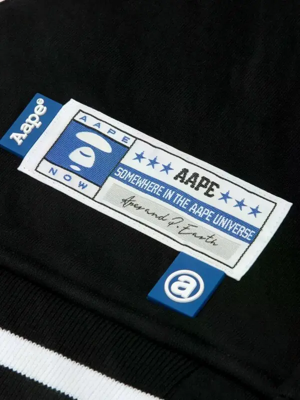 AAPE BY *A BATHING APE Moonface Patch Baseball Jacket - Black