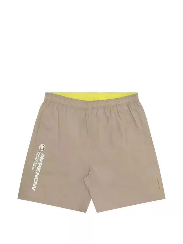 AAPE BY *A BATHING APE Logo-print Relaxed Fit Shorts - Neutrals