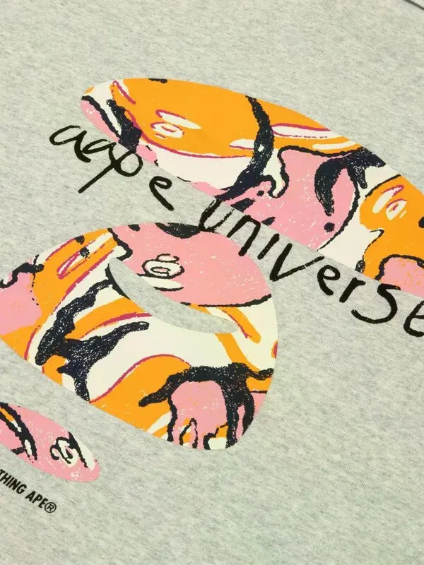 AAPE BY *A BATHING APE Moonface-print T-shirt - Grey