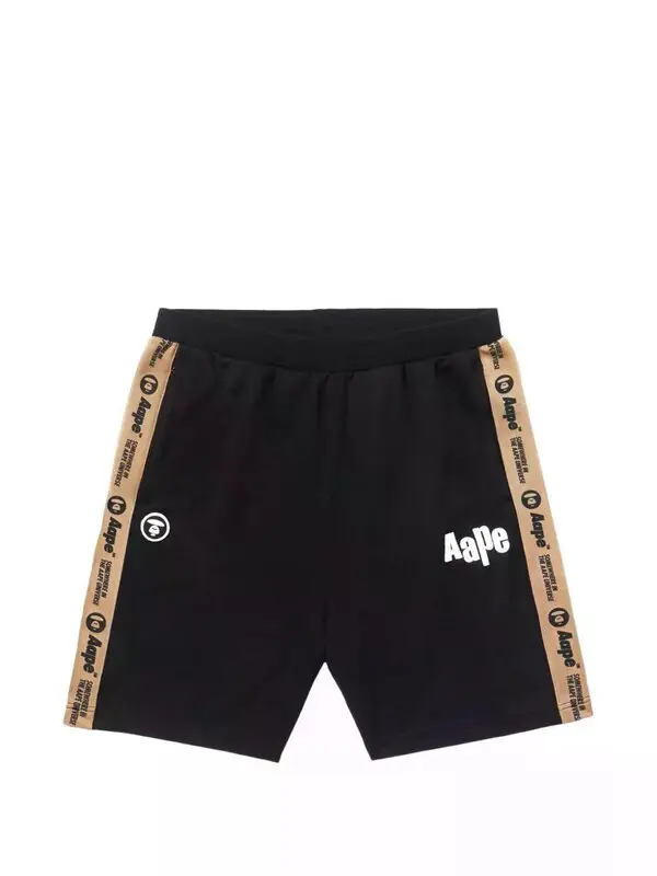 AAPE BY *A BATHING APE Moonface Logo-tape Shorts - Black