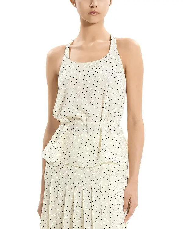 Theory Belted Halter Neck Top - Ivory Multi