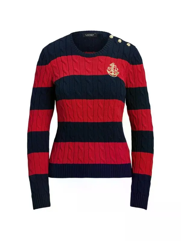 Ralph Lauren Cable-knit Striped Sweater - Blue