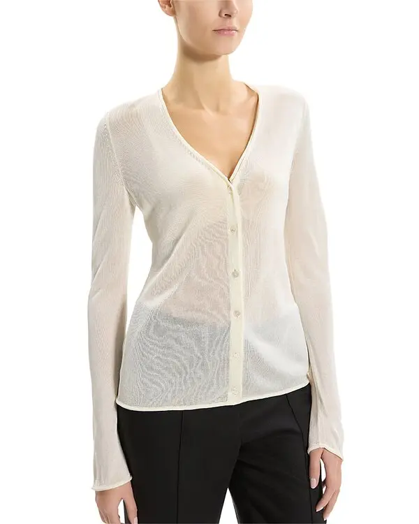 Theory Jersey Edge Cardigan - Ivory