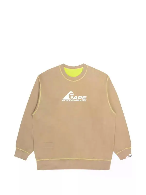 AAPE BY *A BATHING APE Reversible Logo-print Sweatshirt - Neutrals
