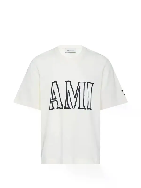 Ami Logo-print Boxy-fit T-shirt - White