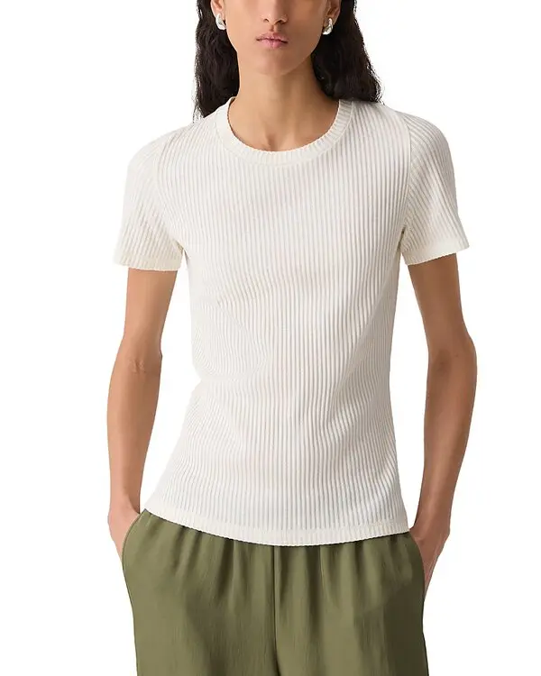 Theory Ribbed Tee - Ivory