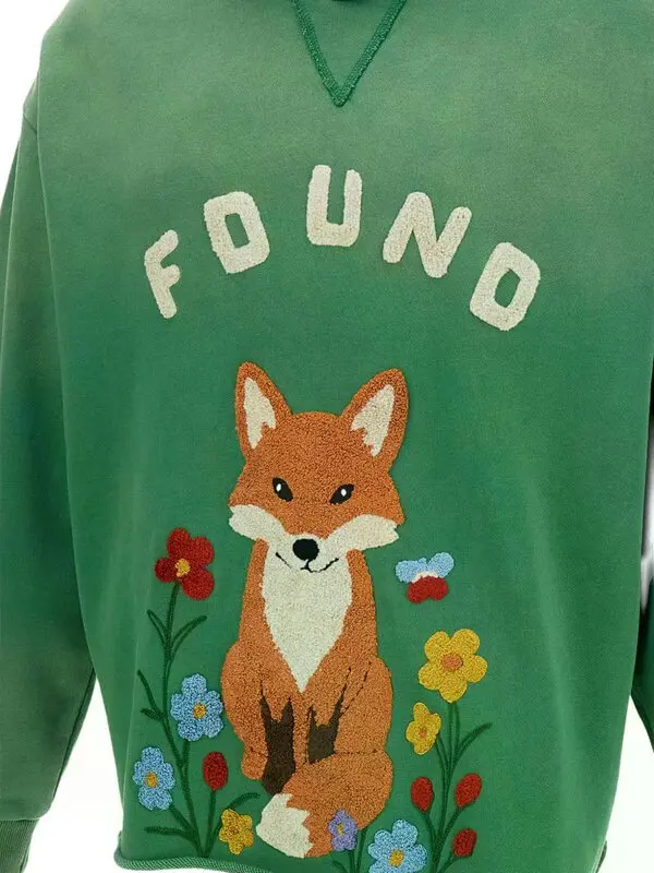 FOUND Chenille-embroidered Raw-cut Hoodie