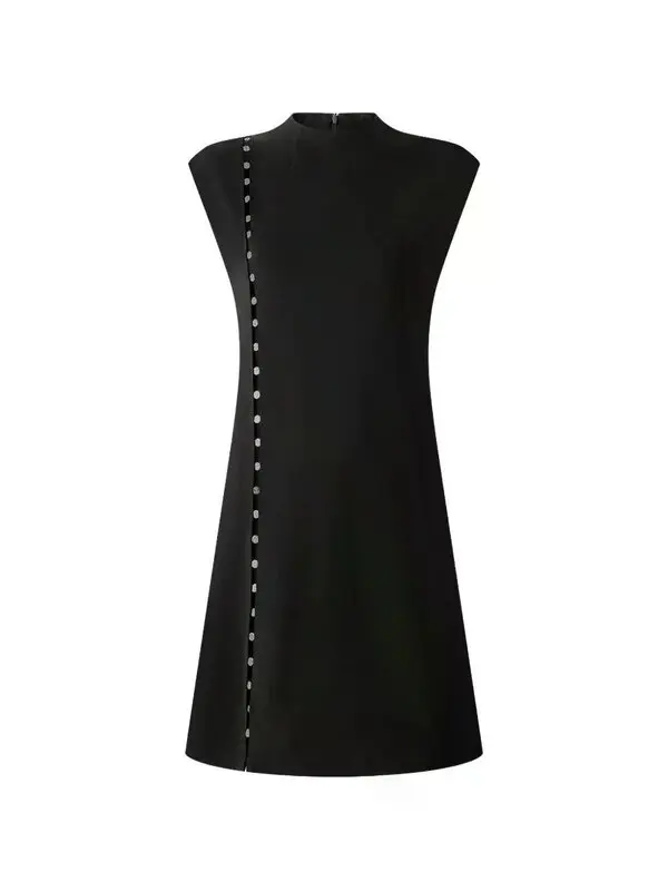 Shanghai Tang Tang Button-embellished Mini Dress - Black