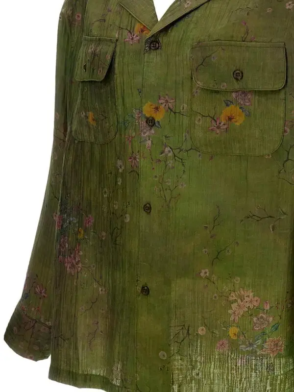 FOUND Floral-print Crinkled Shirt
