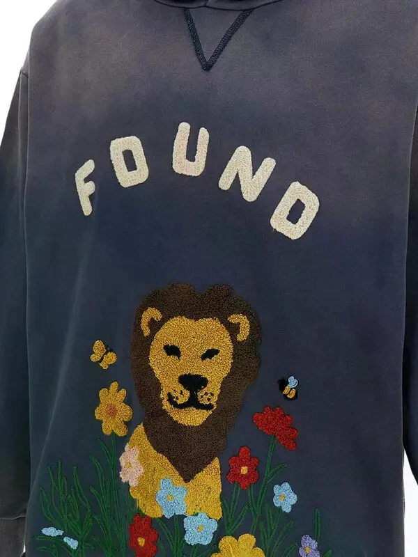 FOUND Lion-embroidered Hoodie