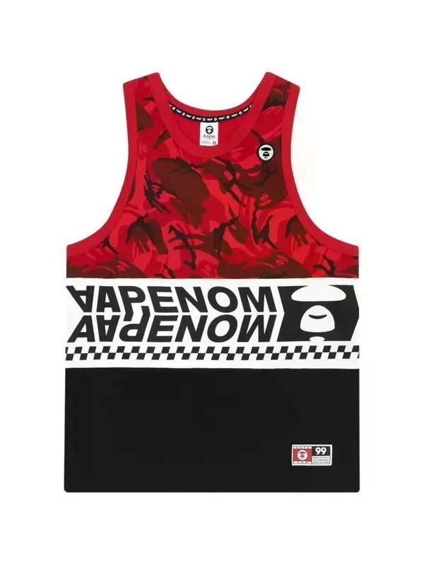 AAPE BY *A BATHING APE Camouflage-print Colourblock Tank Top - Red