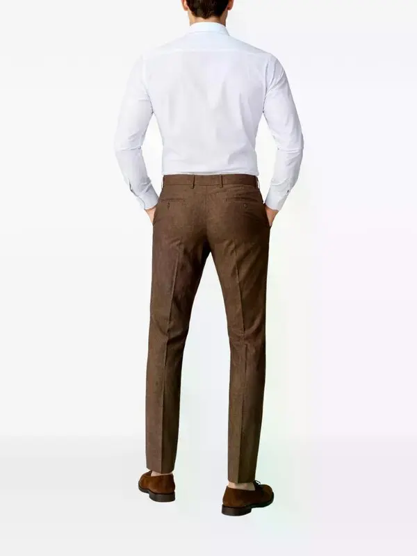 FRANZESE COLLECTION Flat-front Trousers - Brown