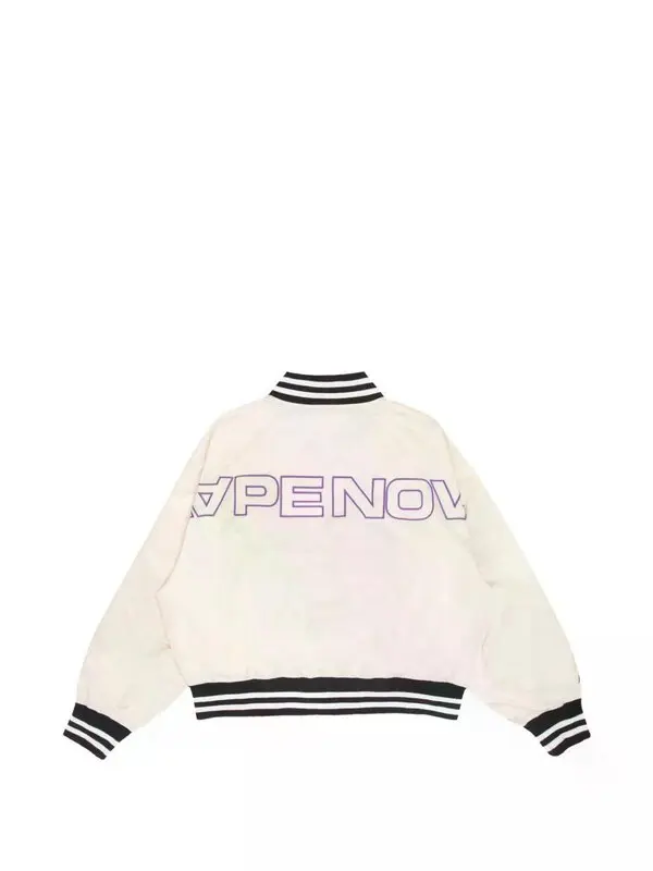 AAPE BY *A BATHING APE Moonface Embroidered Bomber Jacket - Neutrals