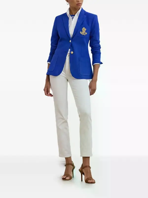 Ralph Lauren Piqué Blazer With Logo Patch