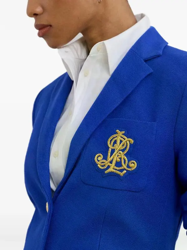 Ralph Lauren Piqué Blazer With Logo Patch