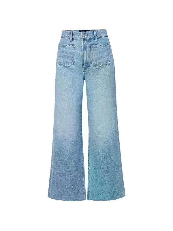 Veronica Beard Taylor Cropped Wide-leg Jeans - Blue