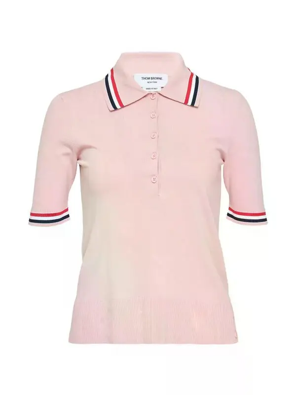 Thom Browne Exclusive Stripe-trims Polo Shirt - Pink