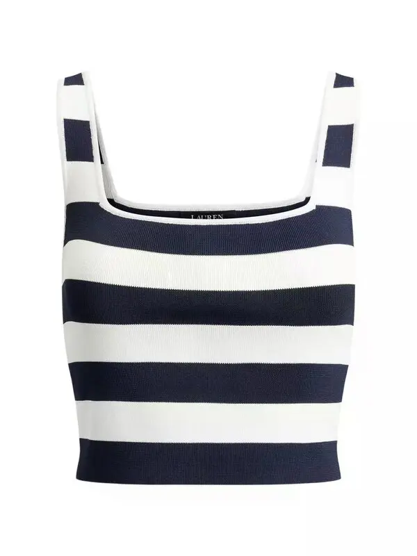 Ralph Lauren Stripped Cropped Vest - Blue