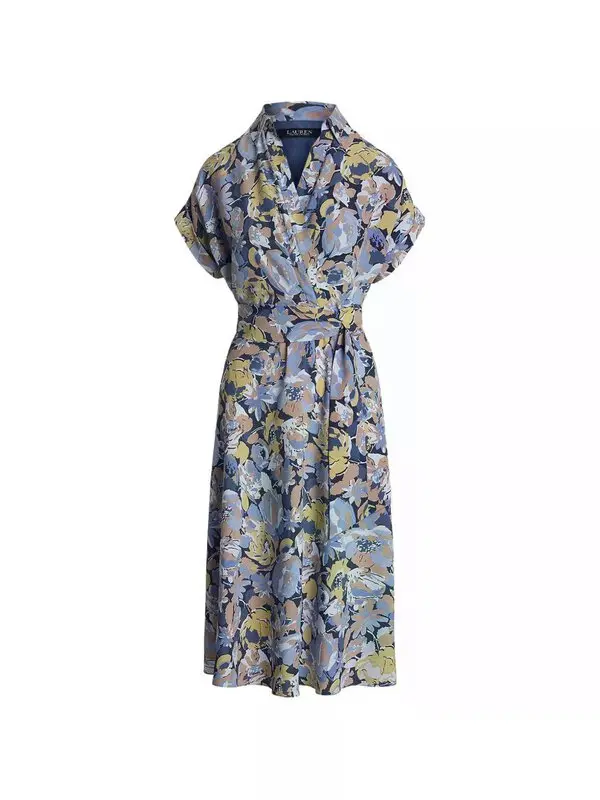 Ralph Lauren Floral-print Wrap-style Dress - Blue