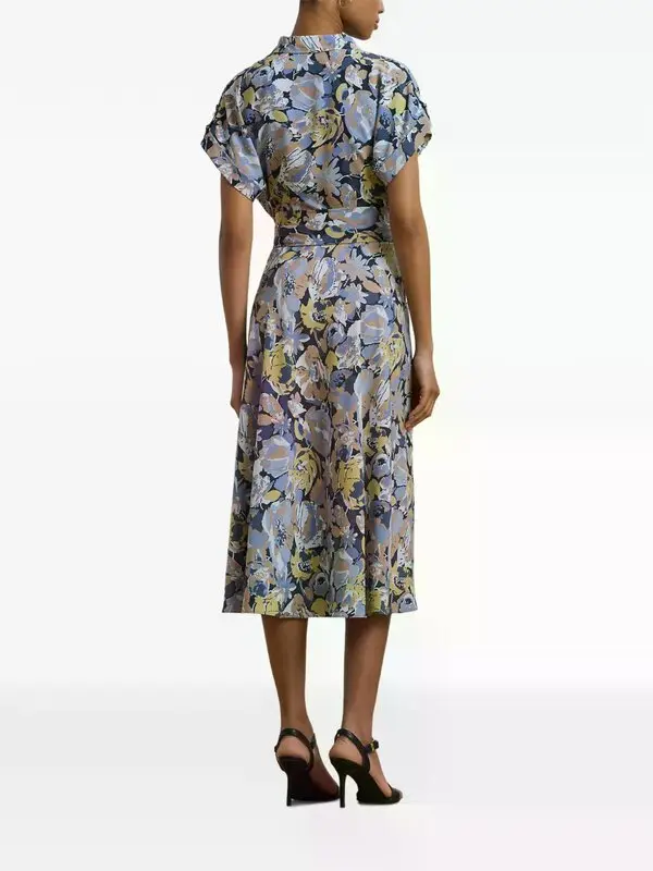 Ralph Lauren Floral-print Wrap-style Dress - Blue