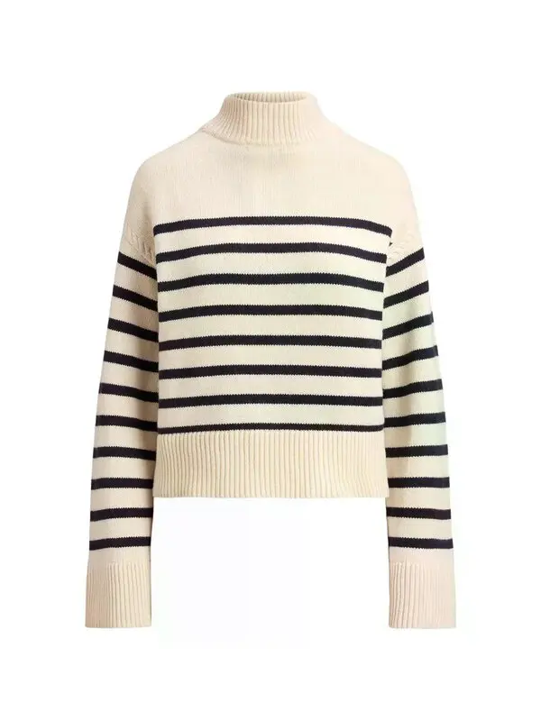 Ralph Lauren Striped Mock-neck Sweater - Neutrals