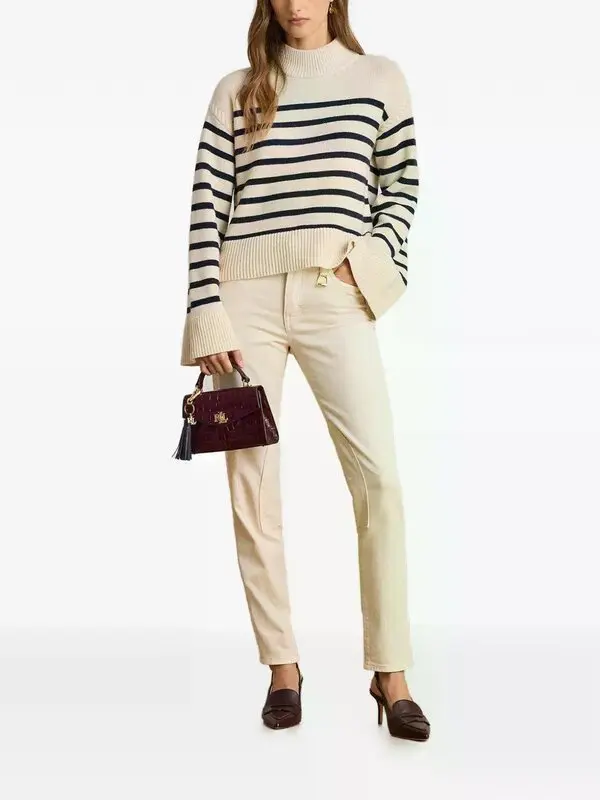 Ralph Lauren Striped Mock-neck Sweater - Neutrals