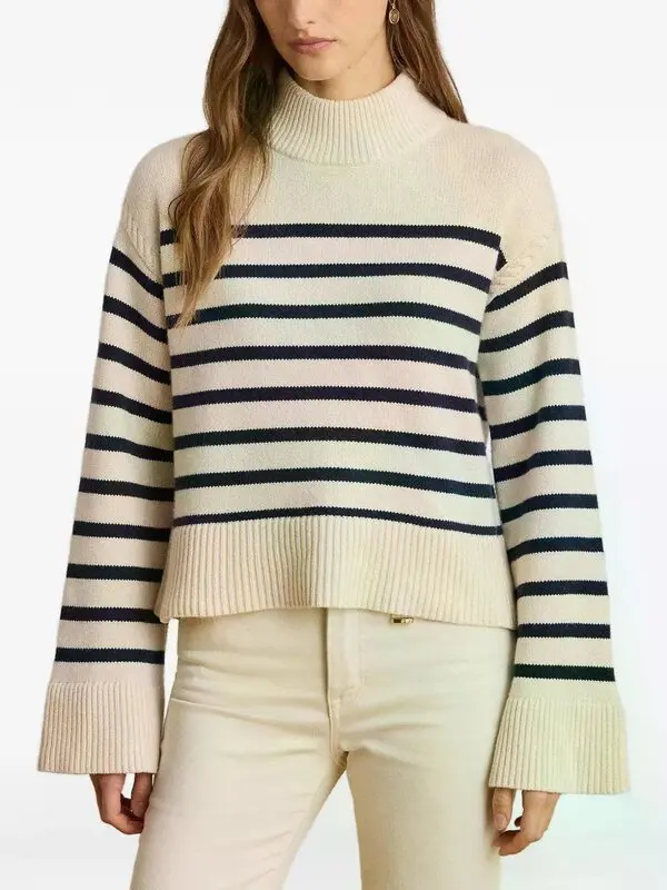 Ralph Lauren Striped Mock-neck Sweater - Neutrals