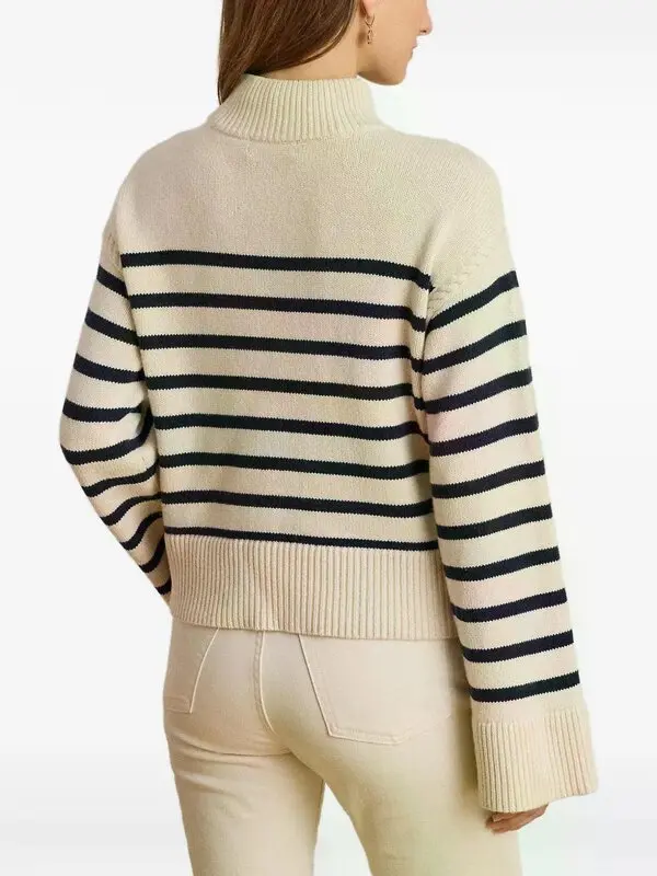 Ralph Lauren Striped Mock-neck Sweater - Neutrals