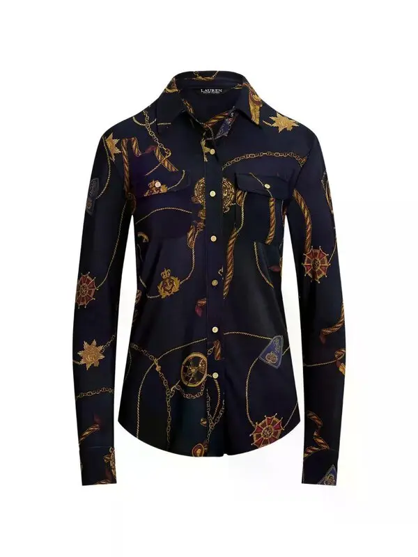 Ralph Lauren Chain-print Button-up Shirt - Blue