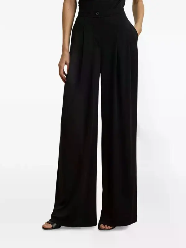 Ralph Lauren Pleated Wide-leg Trousers - Black