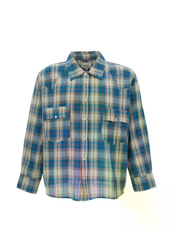 FOUND Plaid Flannel Shirt - Blue