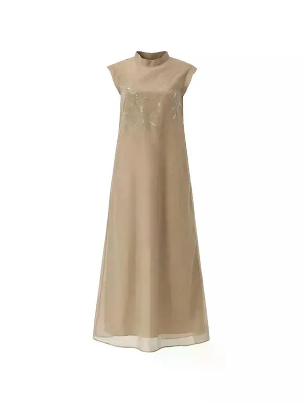 PANICALE Sequin-embellished Maxi Dress - Neutrals