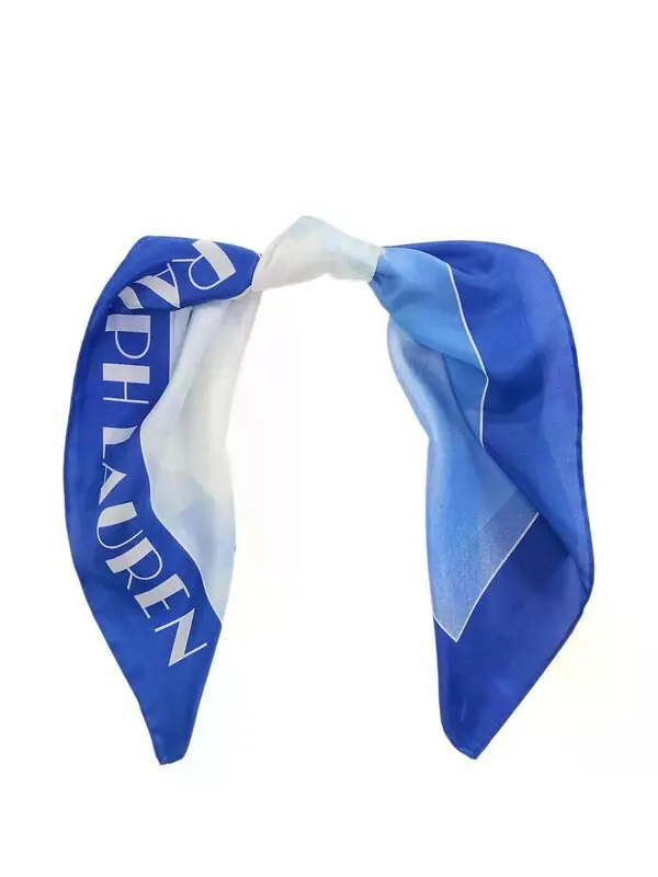 Ralph Lauren Silk Logo-print Scarf - Blue