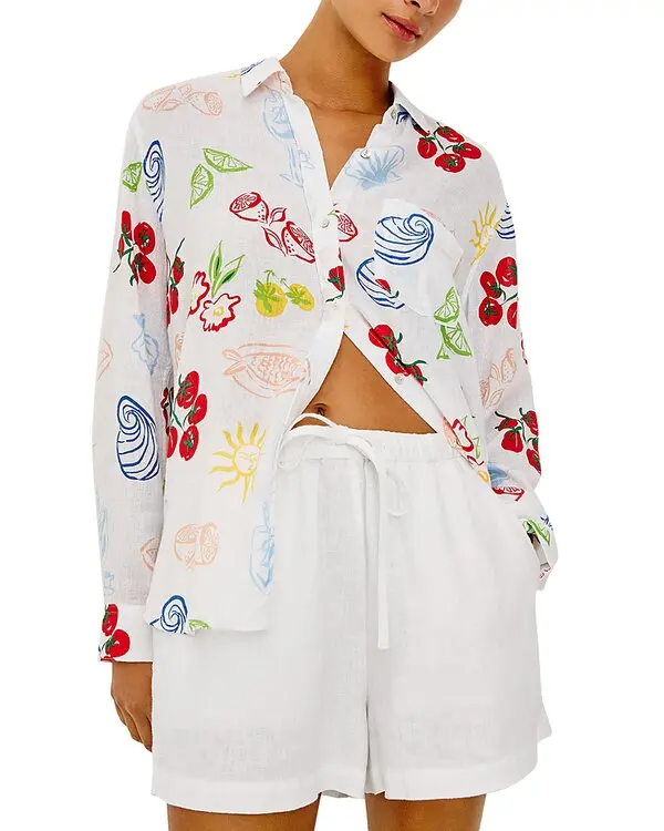 Rails Charli Printed Shirt - White Antipasti