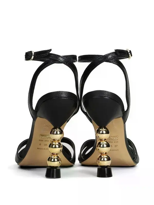 WERNER Beaded-heel Crossover-strap Sandals