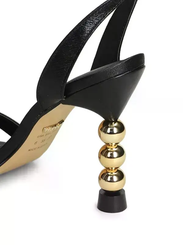 WERNER Beaded-heel Crossover-strap Sandals