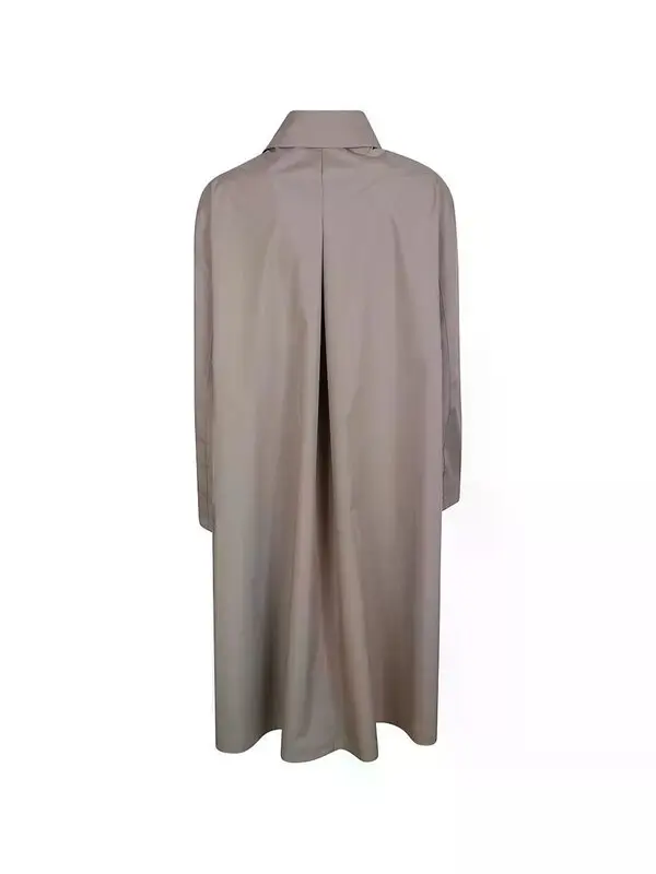 Herno Concealed-fastening Pleated Coat - Grey