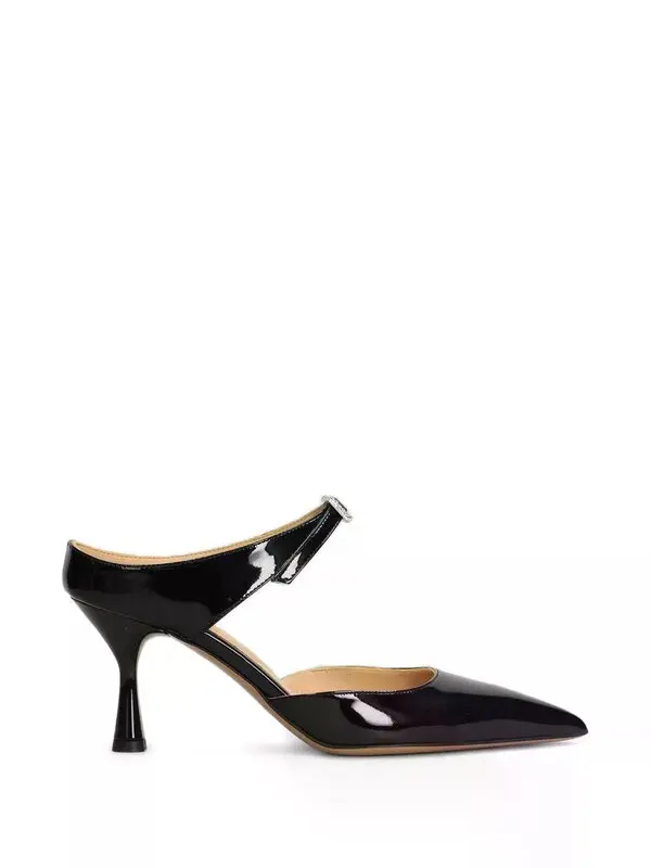 FRATELLI RUSSO Crystal-embellished Patent-leather Pumps - Black