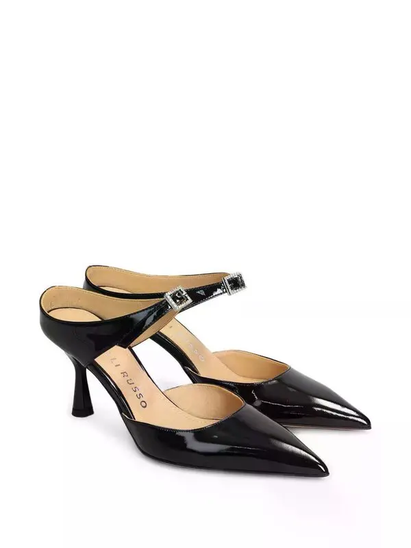 FRATELLI RUSSO Crystal-embellished Patent-leather Pumps - Black
