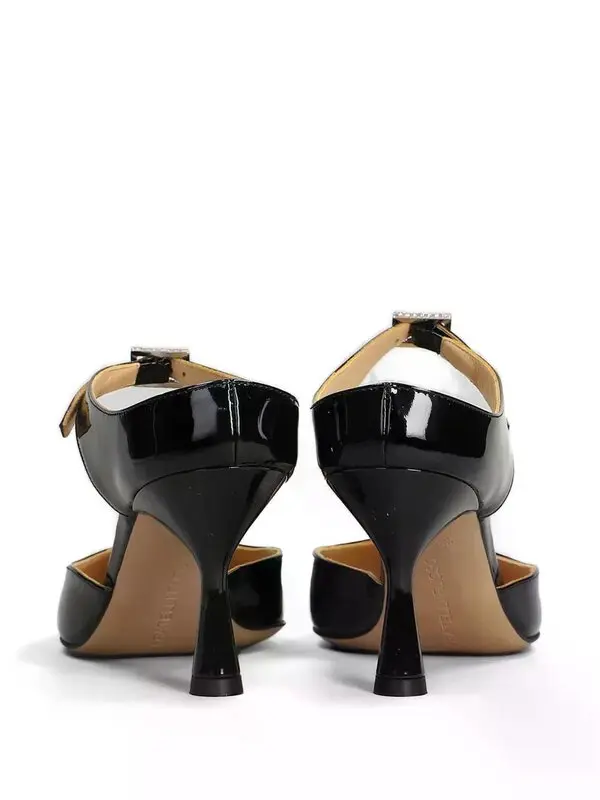 FRATELLI RUSSO Crystal-embellished Patent-leather Pumps - Black