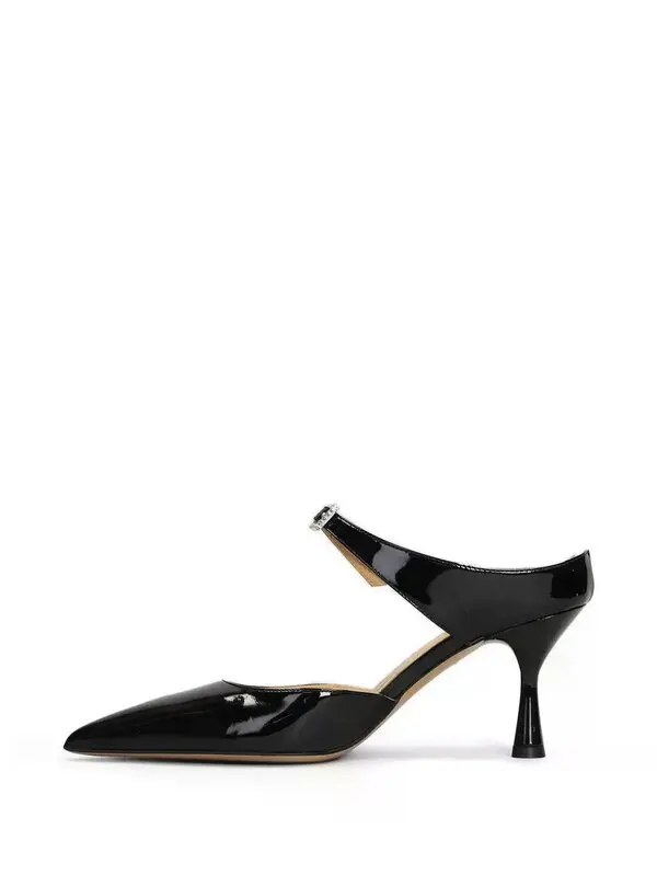 FRATELLI RUSSO Crystal-embellished Patent-leather Pumps - Black