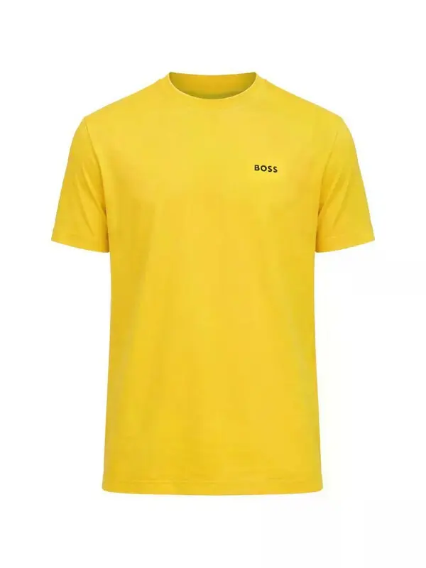 BOSS Logo-detail Cotton T-shirt - Yellow