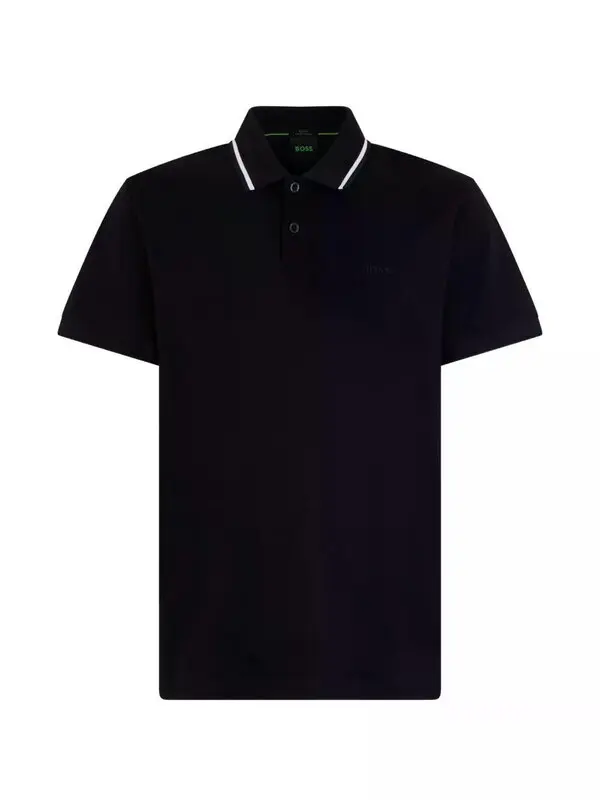 BOSS Join Paddy Tipping-detail Short-sleeve Polo Shirt - Black