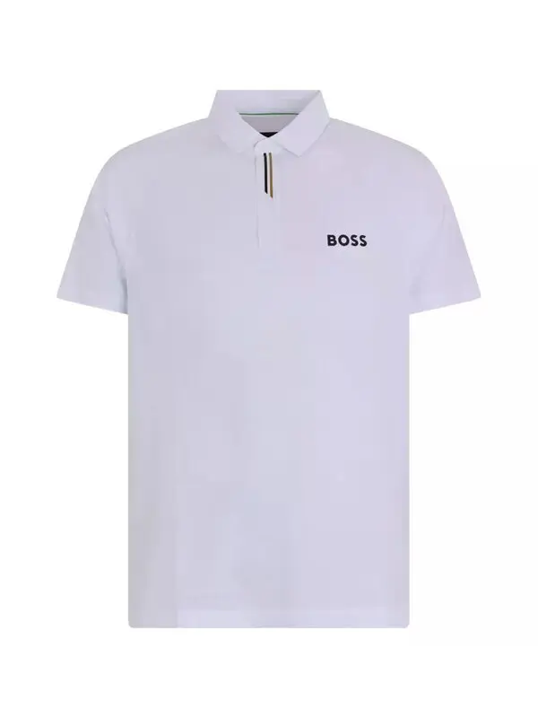 BOSS Logo-detail Short-sleeve Polo Shirt - White
