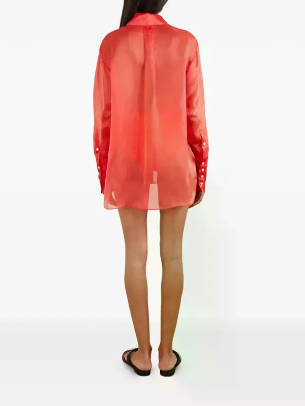 Kiki De Montparnasse Sheer Button-up Shirt - Orange
