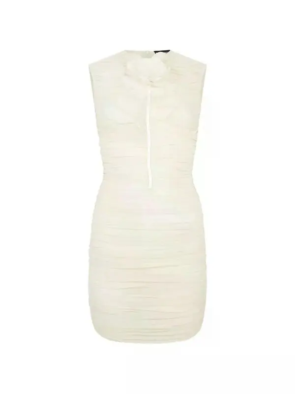 David Koma Ruched Mini Dress - Neutrals